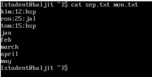 To concatenate, specify the file names by separating them with space ...